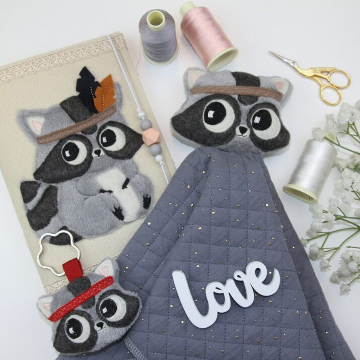 Kostenlose Stickdatei: Baby Set „Fuchs und Waschbär“ - Snaply Magazin